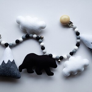 Monochrome Pram Garland Stroller Chain Unisex Baby Rattle Baby Shower ...