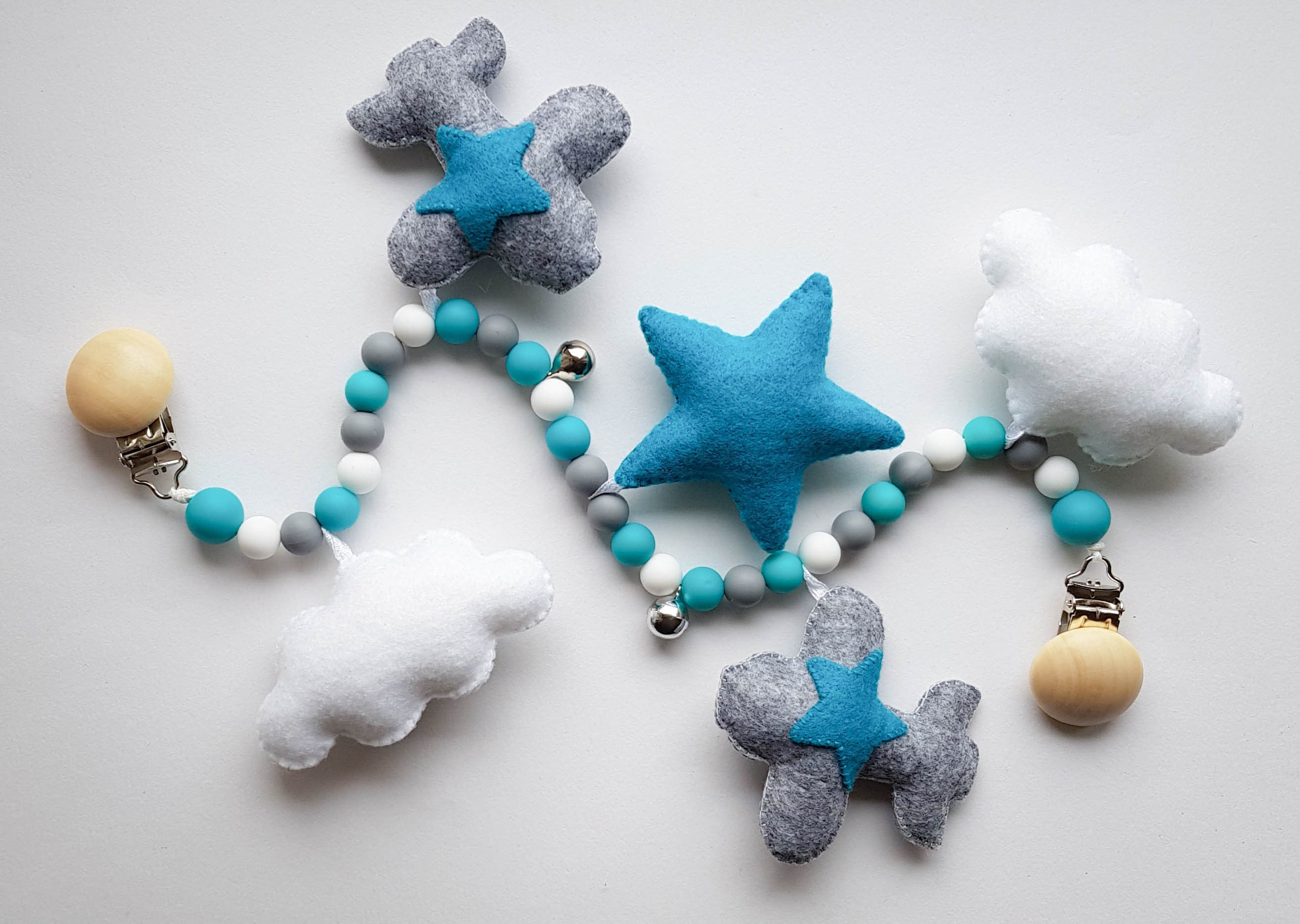 Pram garland Felt stroller toy Stroller chain rattle Baby | Etsy