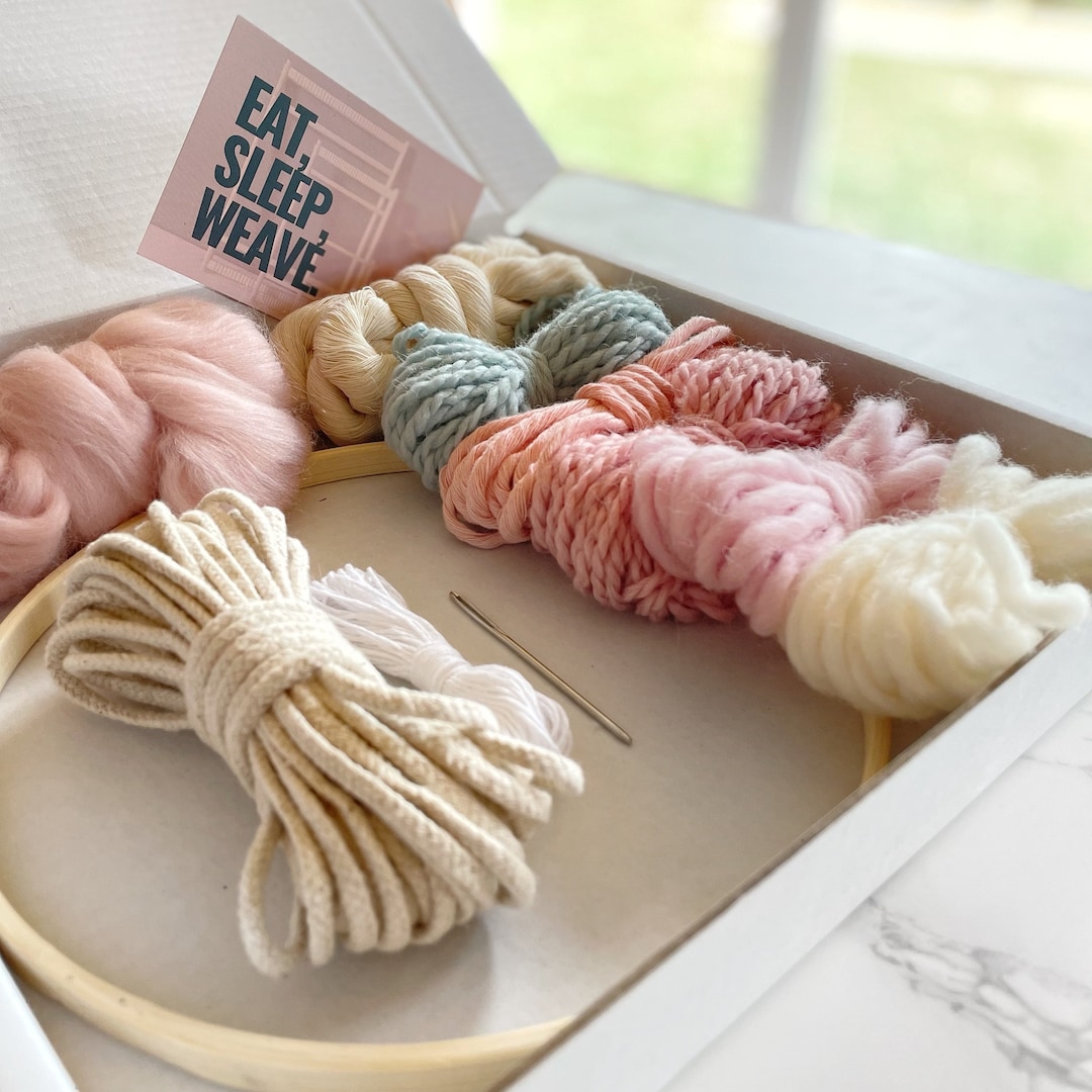 Round Weaving Beginners Kit - Woven Wall Hanging Tutorial - Fibre Arts ...