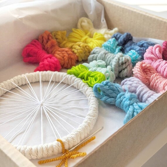 Children's Round Weaving Beginners Kit Woven Wall | Etsy