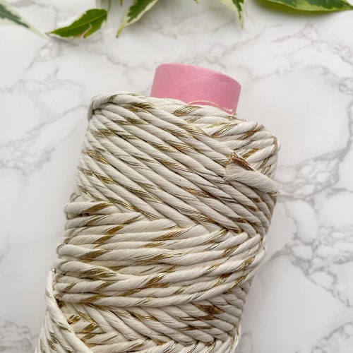 Metallic Macramé String 5mm Single Twist Cord Gold - Etsy
