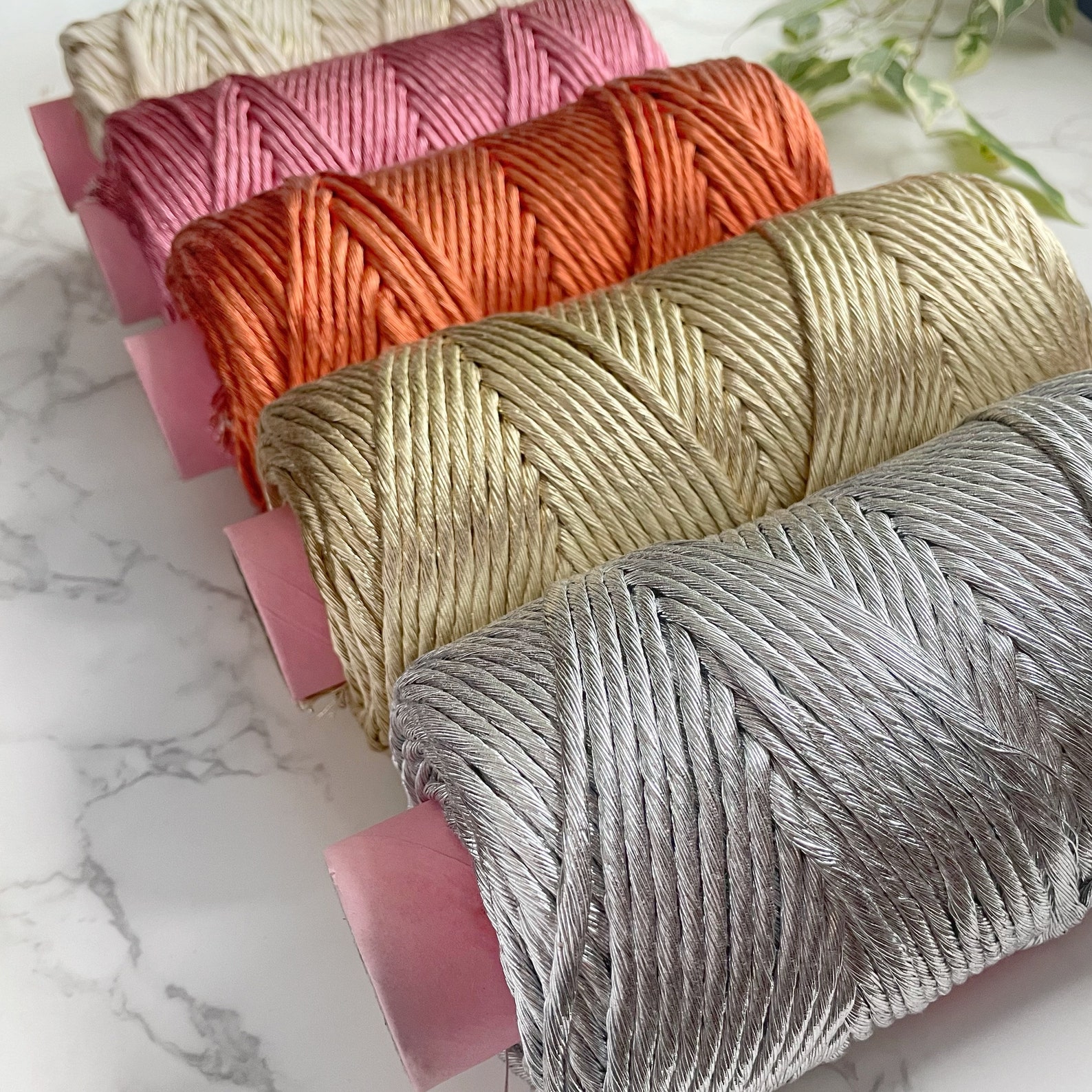 Metallic Macramé String - 5mm Single Twist Cord - Gold, Silver, Copper ...