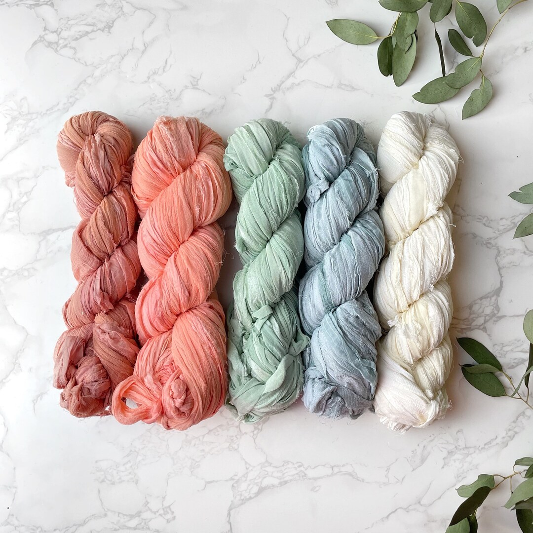 Recycled Silk Chiffon Ribbon - Textured Ethical Yarn - 100g Skein - Etsy
