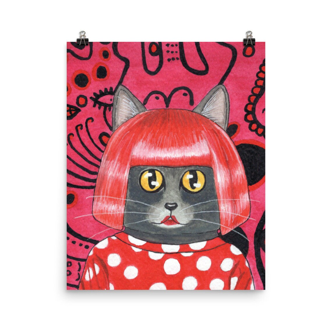 Cat Yayoi Kusama- Poster - Etsy