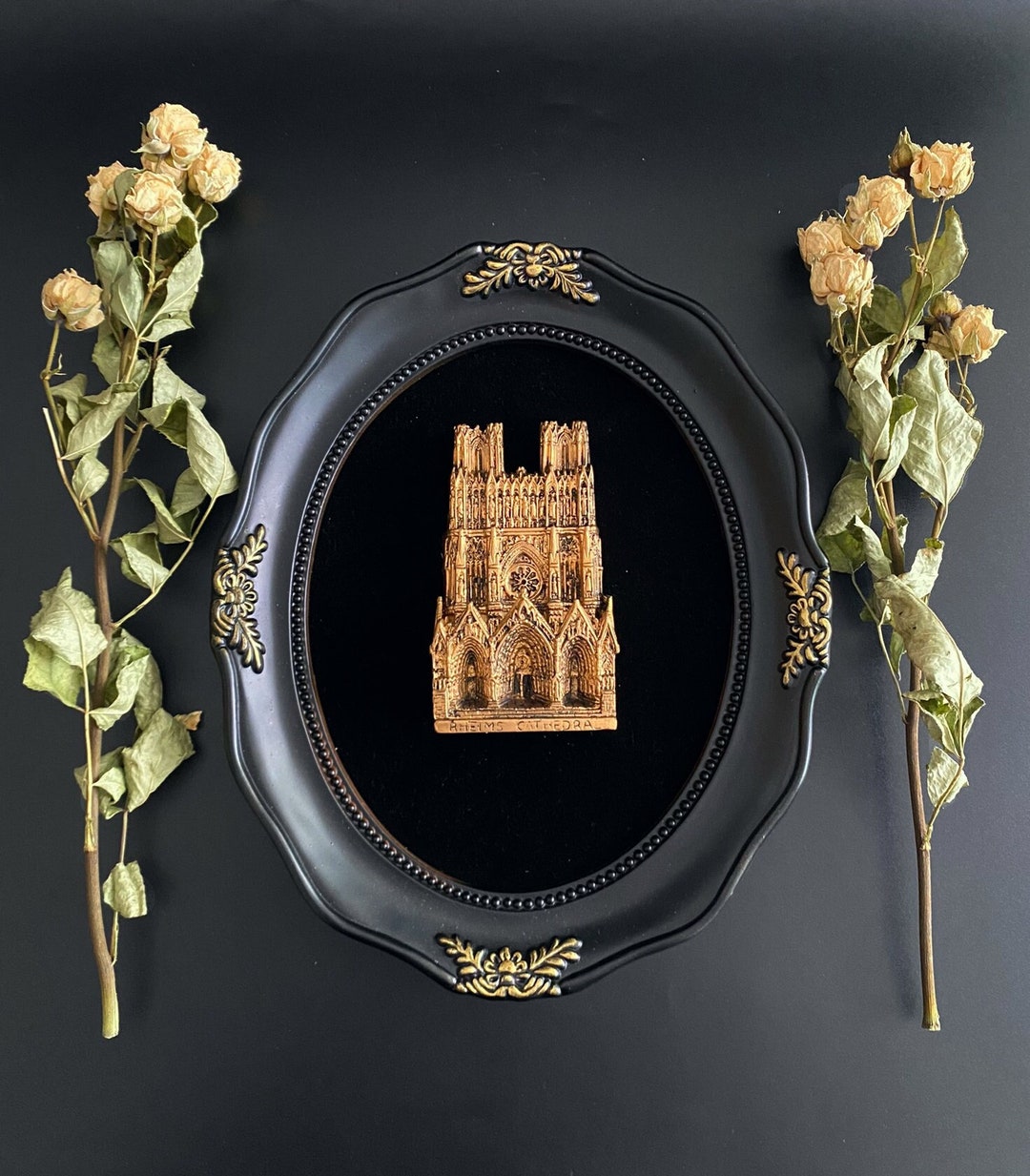 Gothic Art Rheims Cathedral Resin Cast Framed Sculptural Wall ...