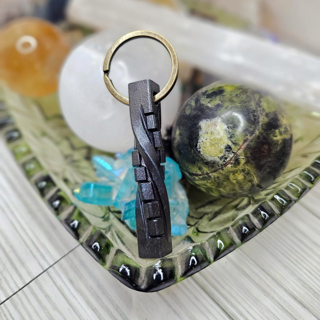 Unique Metal Keychain Gift for Gamer, Hand Forged, Gift for Him, Cube ...