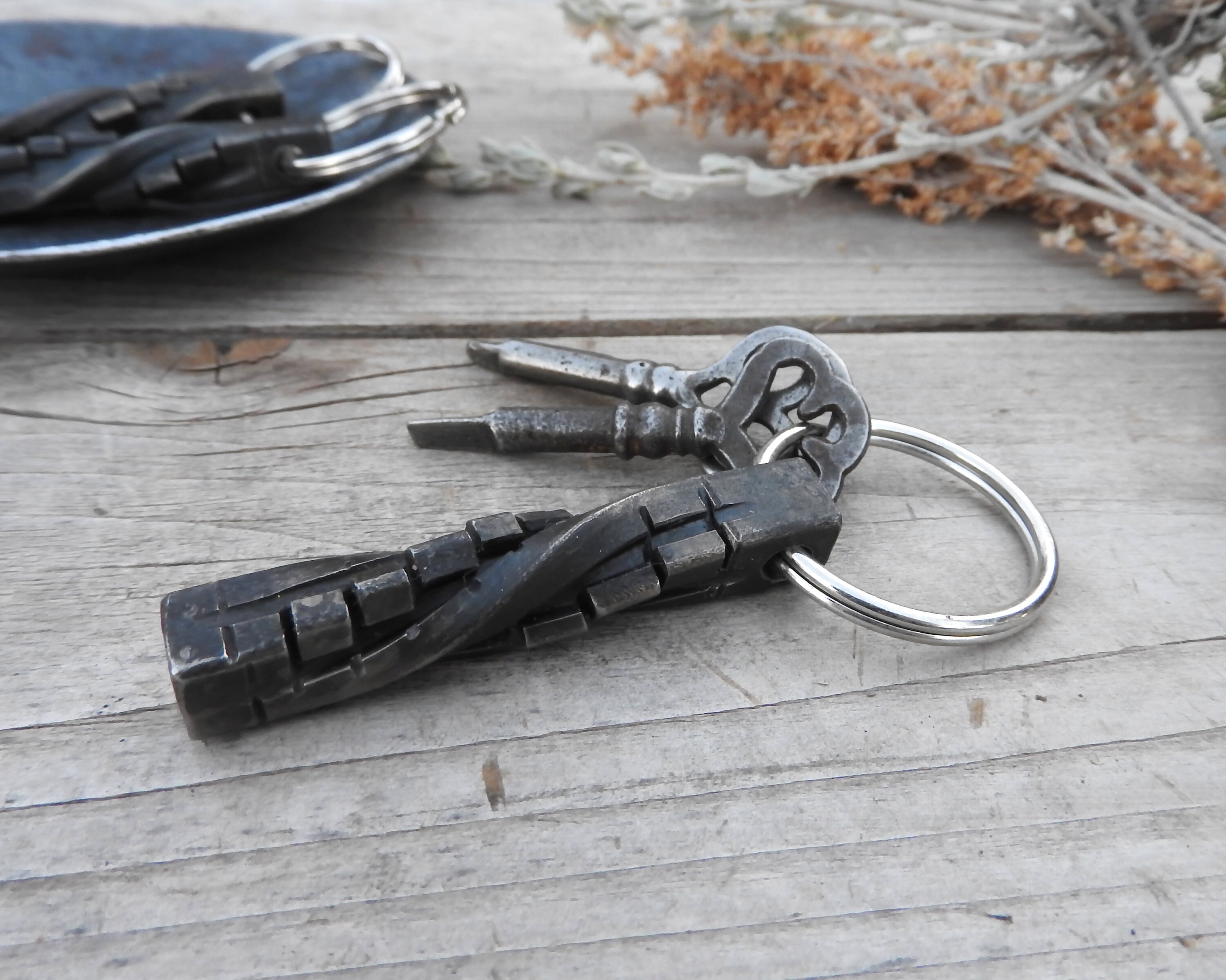 Unique Metal Keychain Gift for Gamer Hand Forged Gift for | Etsy