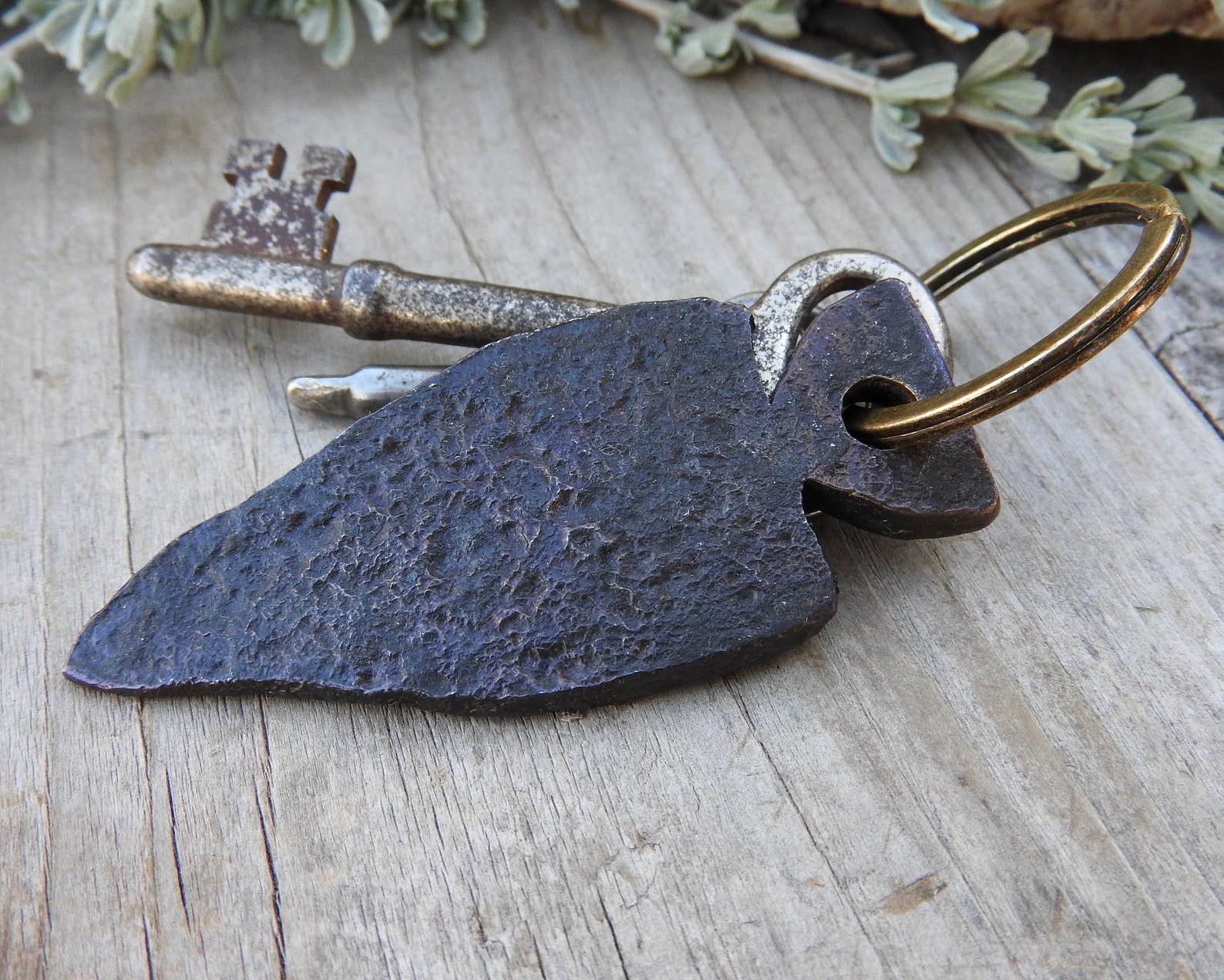 Handforged Primitive Metal Arrowhead Keychain Gift for Him - Etsy