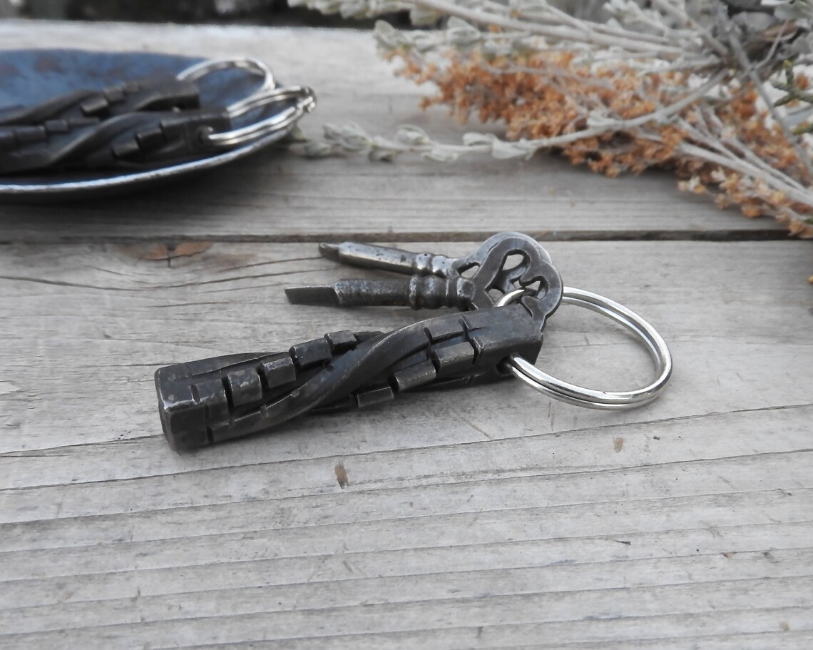 Unique Metal Keychain Gift for Gamer Hand Forged Gift for | Etsy