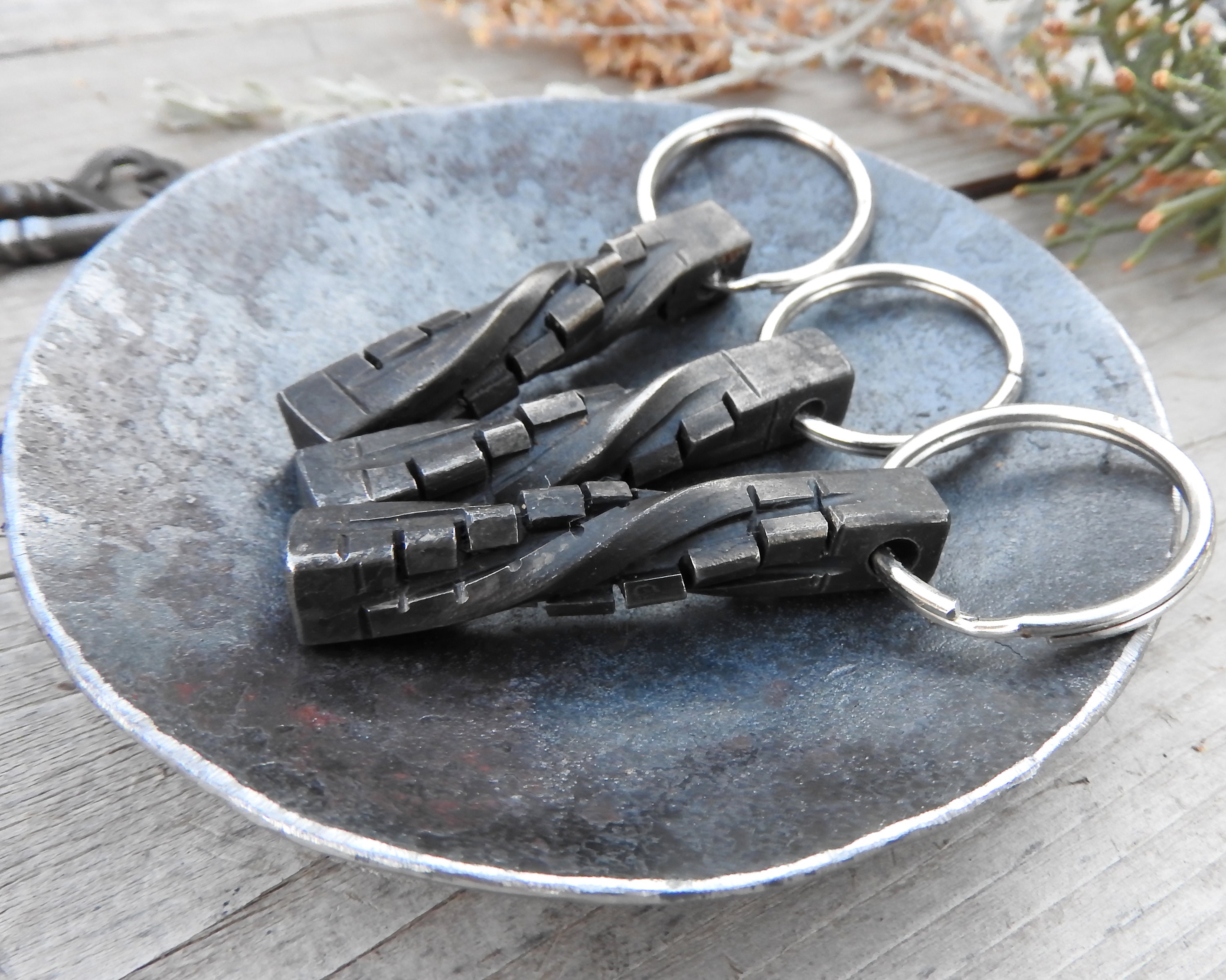 Unique Metal Keychain Gift for Gamer Hand Forged Gift for - Etsy