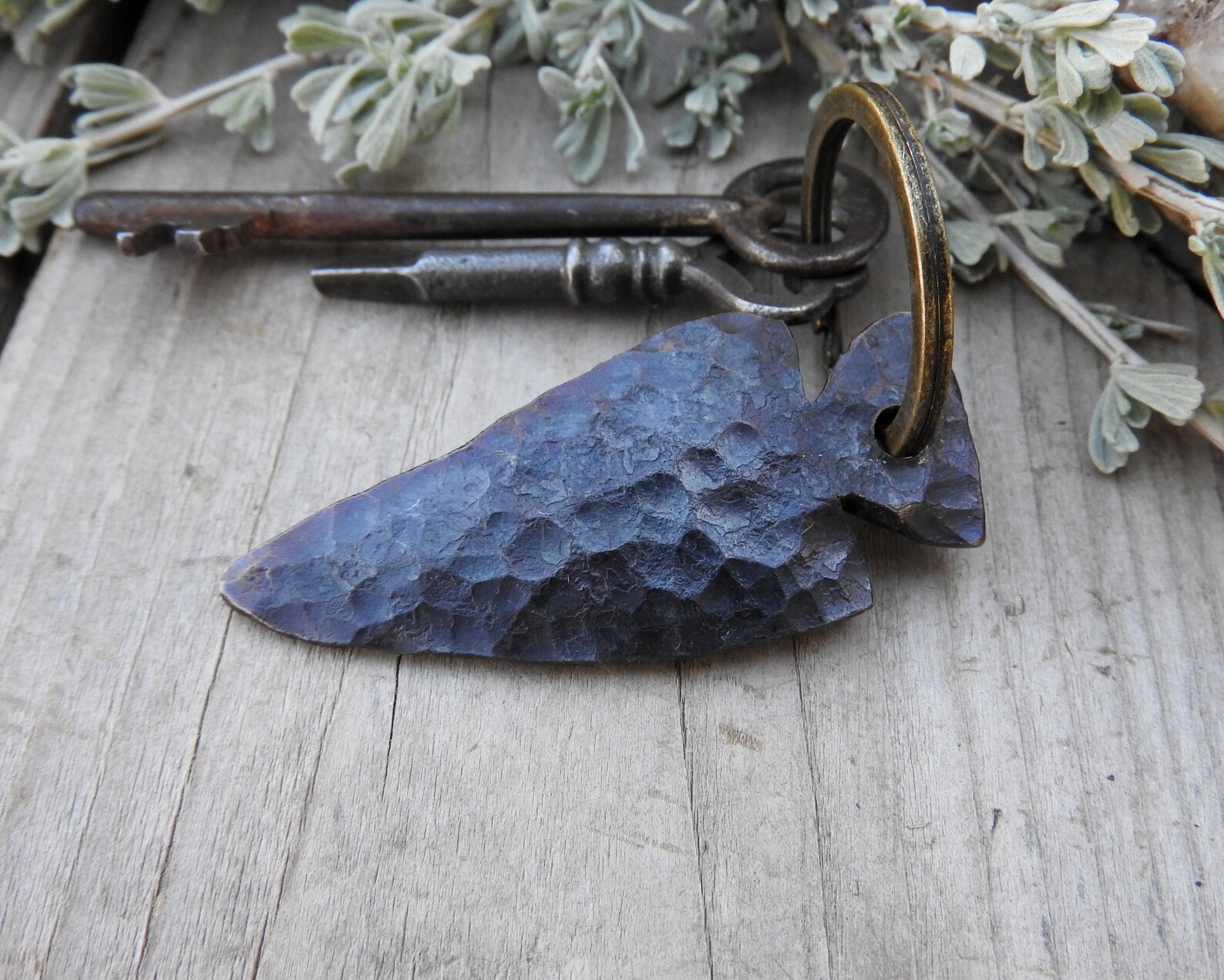 Handforged Primitive Metal Arrowhead Keychain Gift for Him - Etsy