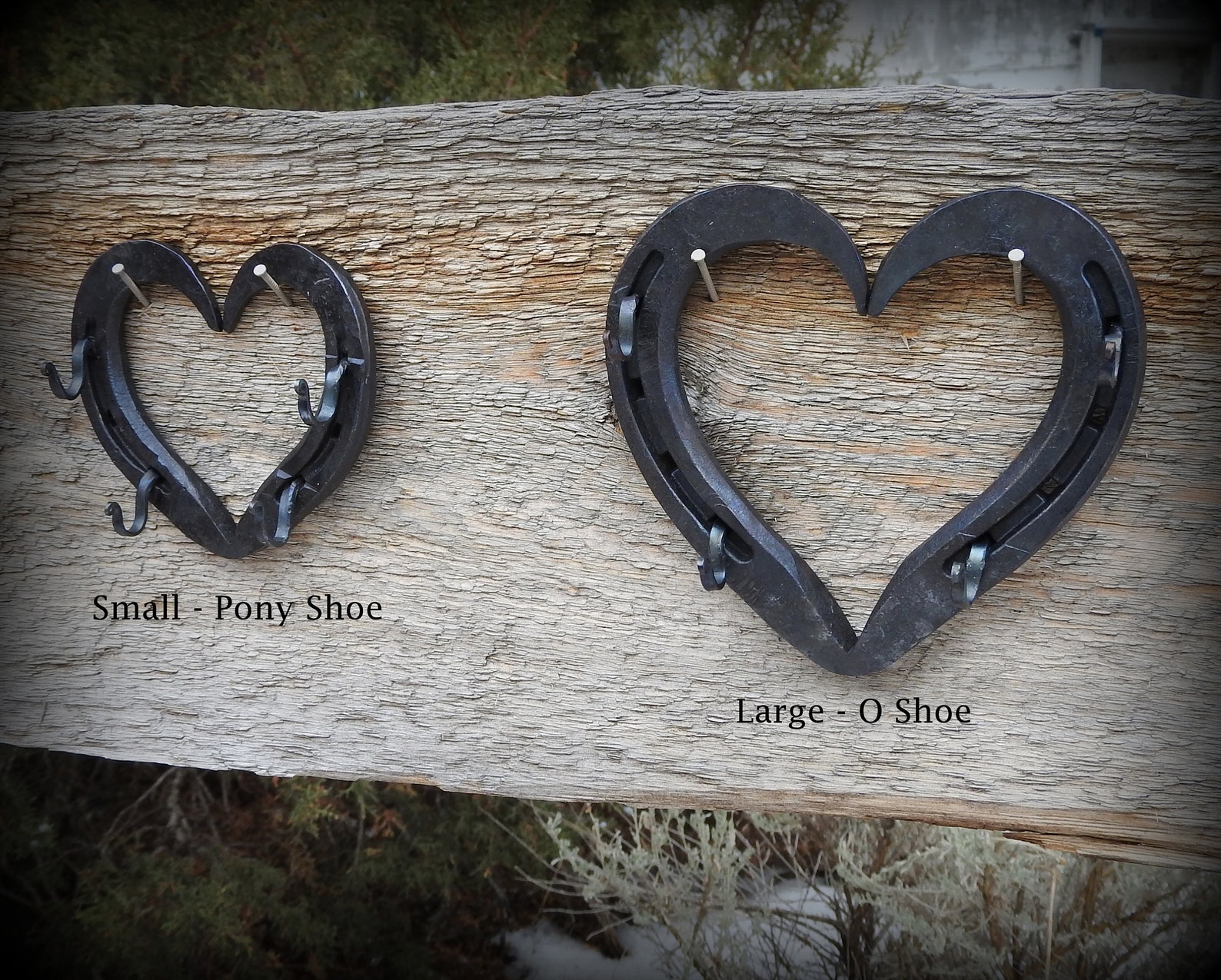Heart Wall Key Hanger Hand Forged Horseshoe Heart Key | Etsy