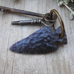Handforged Primitive Metal Arrowhead Keychain Gift for Him - Etsy