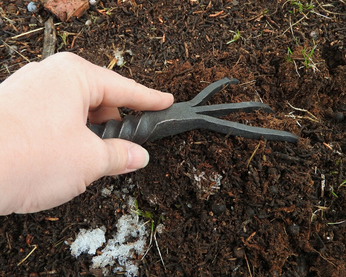 Hand Forged Metal Garden Tool Set Unique Trowel and Rake Gift | Etsy