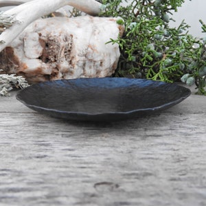 Hand Forged Hammered Round Metal Jewelry Dish Key Dish - Etsy