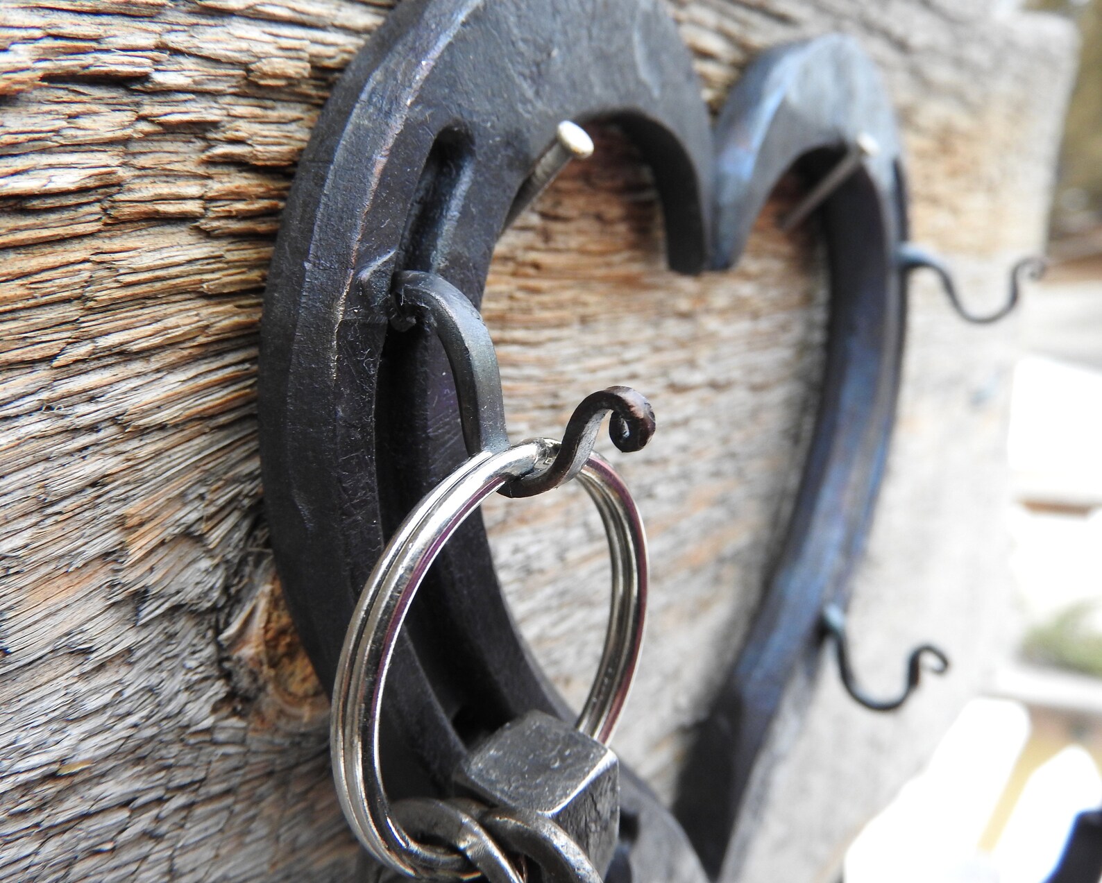 Heart Wall Key Hanger Hand Forged Horseshoe Heart Key | Etsy