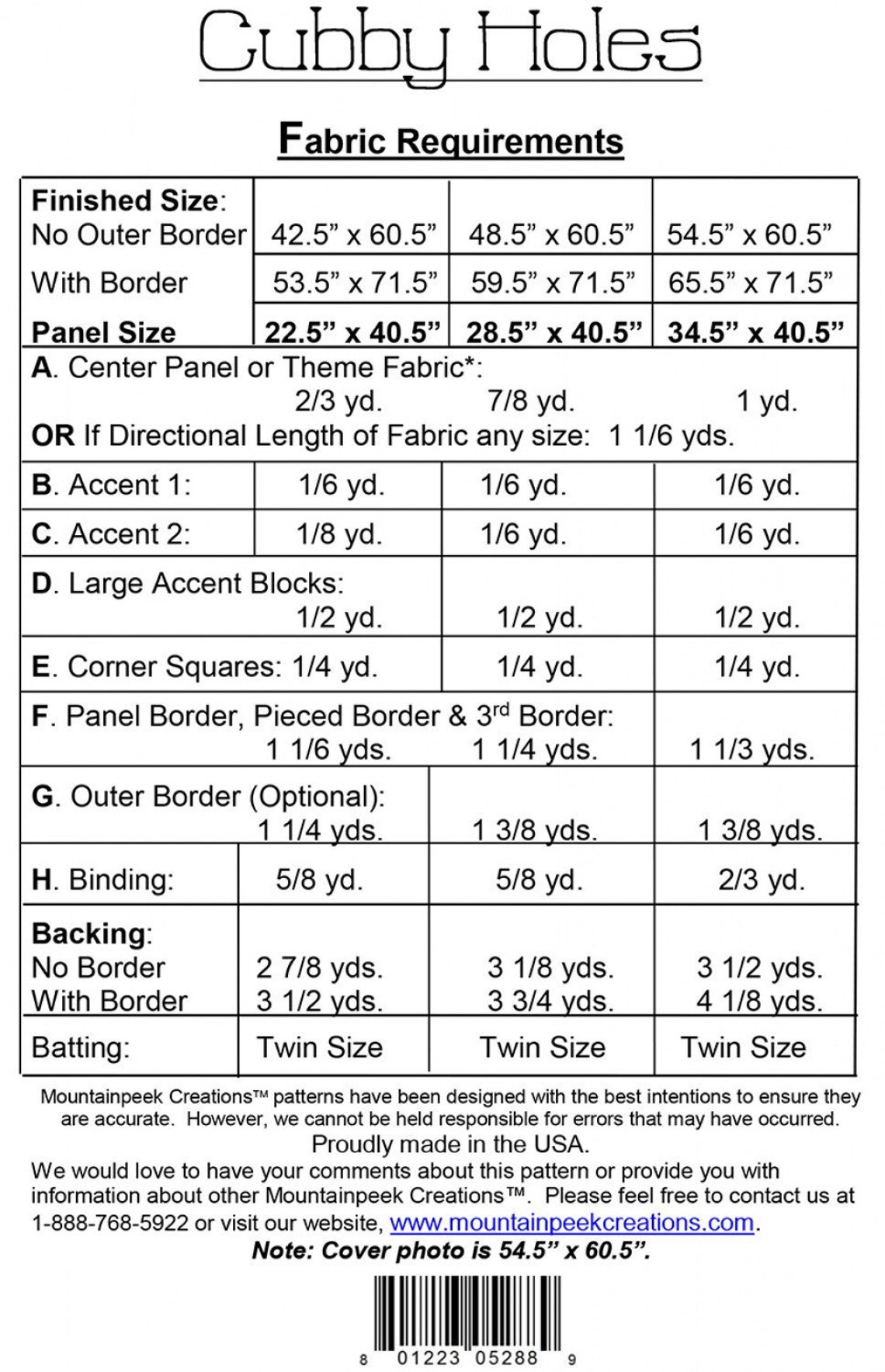 Cubby Holes Pattern by Mountainpeek Creations PAPER PATTERN | Etsy