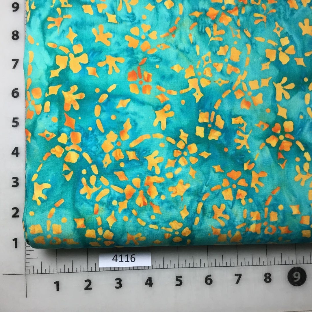 4116 Memos From Athena From Batik Textiles Turquoise Orange - Etsy