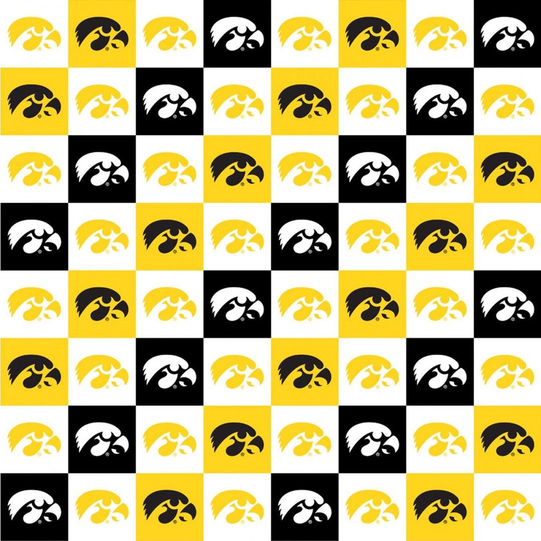 Iowa Hawkeyes Blocks Cotton Fabric From Sykel Enterprises Licensed - Etsy