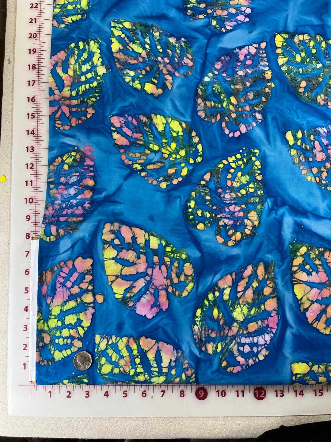 Troy Gold Crown Collection Batiks Leaves in Green, Pink, and Blue ...
