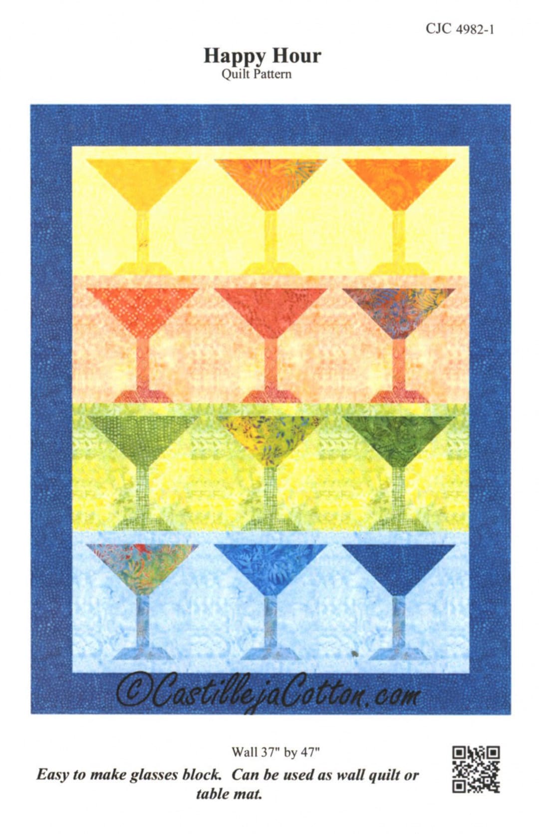 Happy Hour Quilt Pattern From Castilleja Cotton - PAPER PATTERN - Etsy