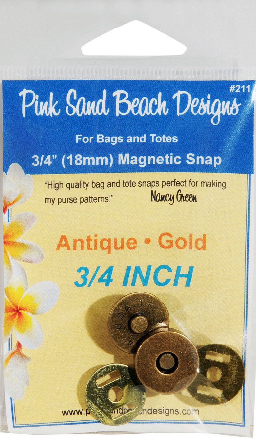 Pink Sand Beach Designs 3/4" Magnetic Snaps for Bags and Totes - Etsy