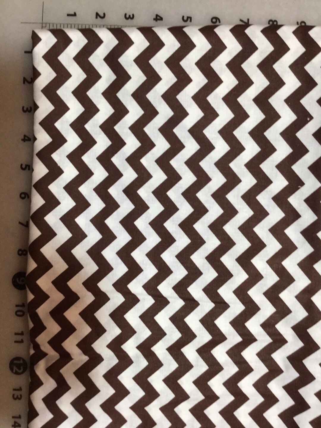 Checker Fabrics Brown and White Chevron Cotton Fabric From - Etsy