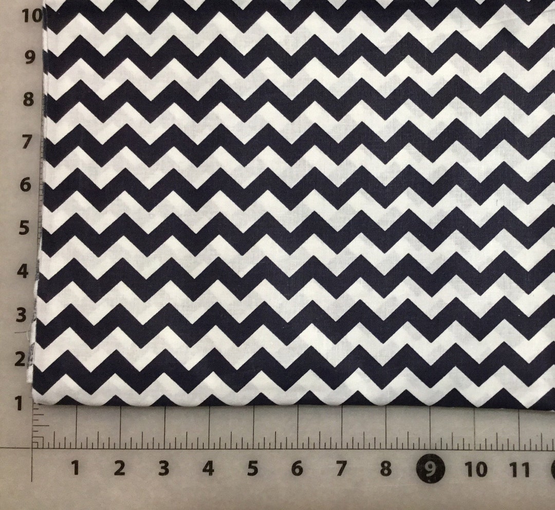 Checker Fabrics Navy and White Chevron Cotton Fabric From - Etsy