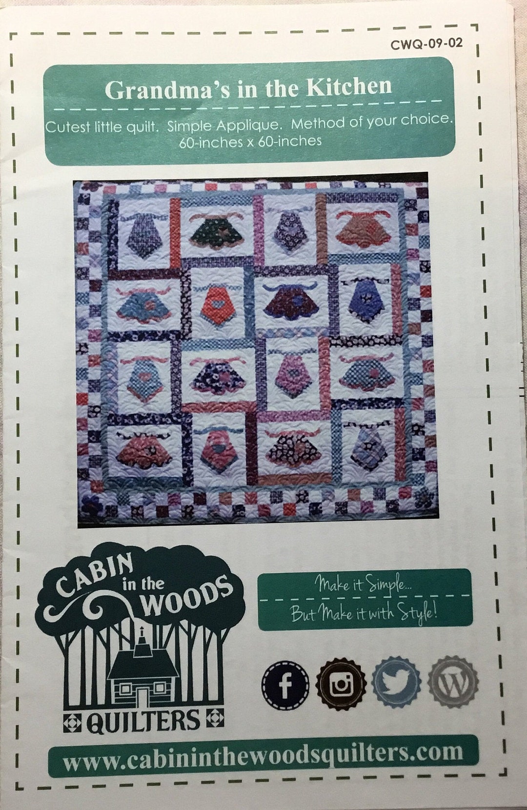 Grandma's in the Kitchen Quilt Pattern by Cabin in the Woods Quilters ...