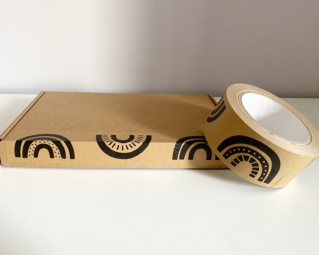 Rainbow Design Paper Packing Tape, Eco Friendly Boho Print Kraft Tape ...