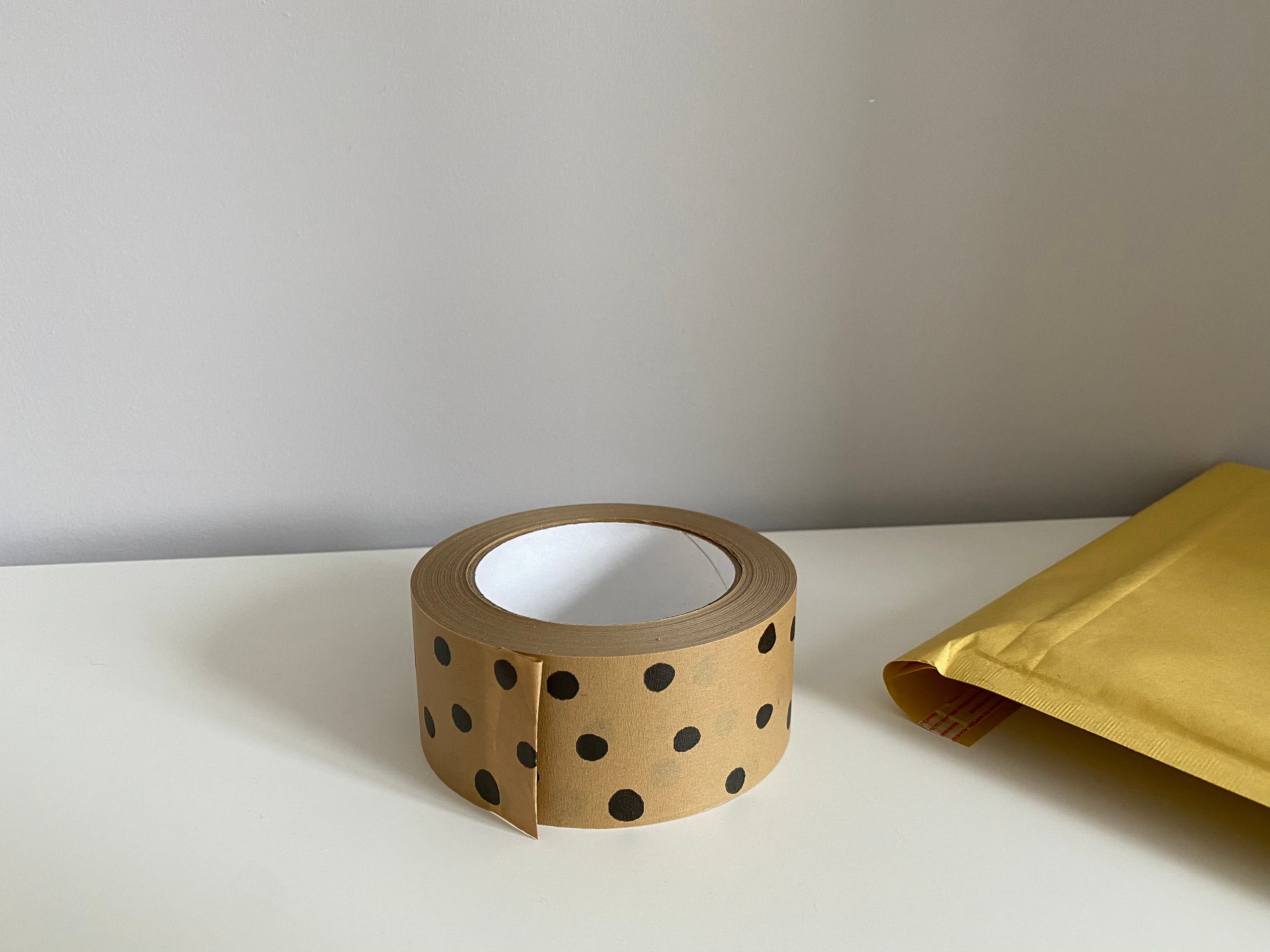 Patterned spotty paper packing tape eco friendly spotty Kraft | Etsy