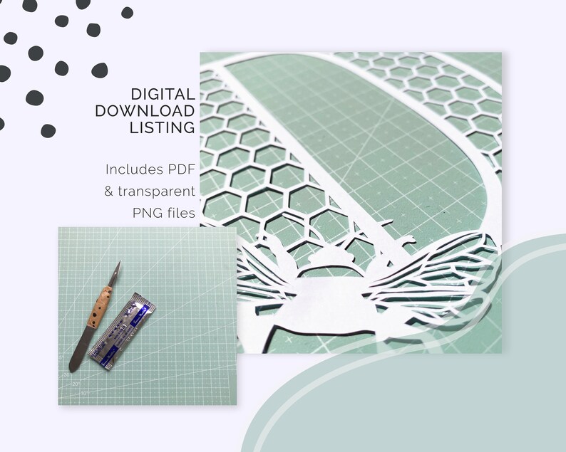 Letter D Papercut Template - Bee Honeycomb Flowers | for Personal Use ...