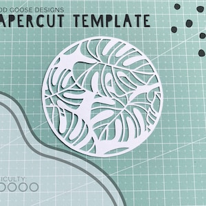Monstera Leaf Papercutting Template | Beginners Design for Personal Use ...