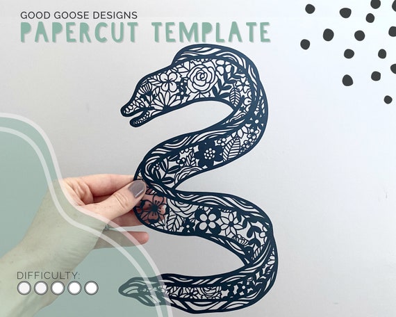 Floral Eel Papercutting Template for Personal Use Only - Etsy