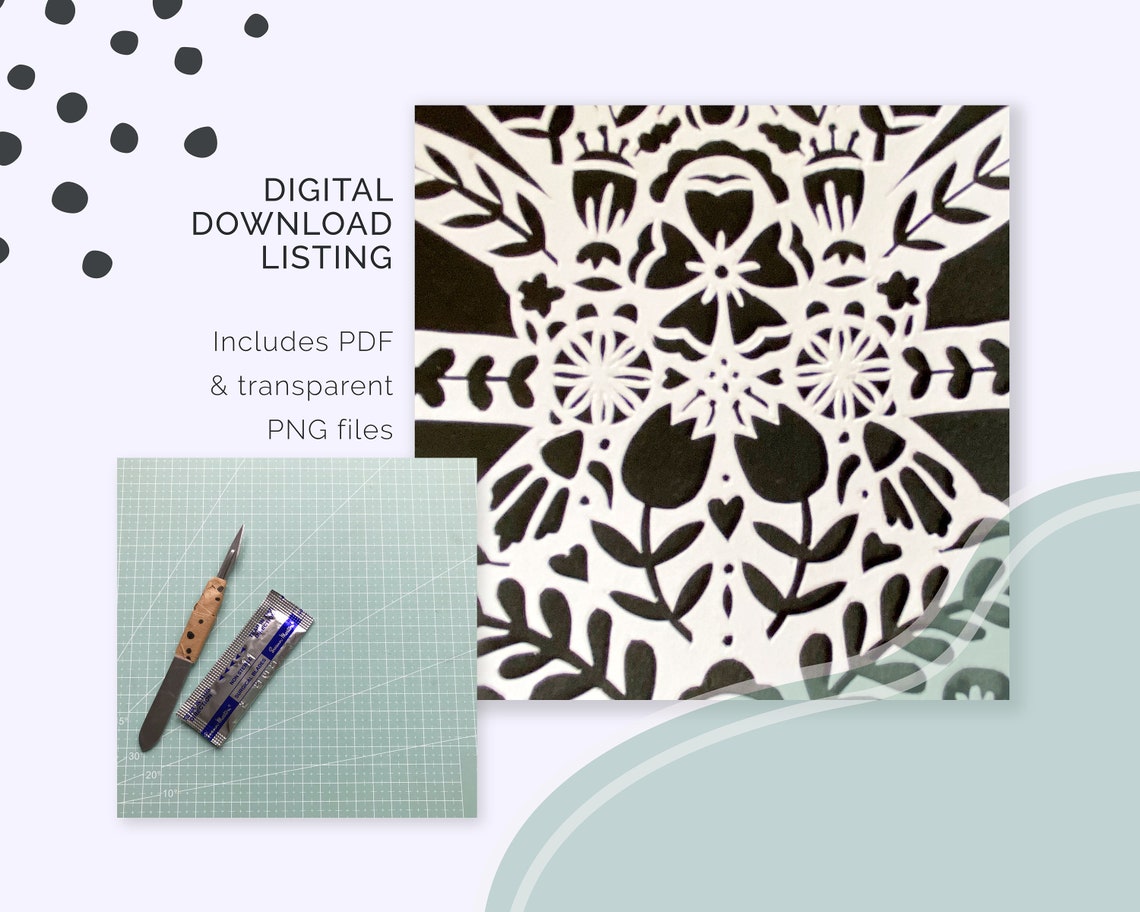 Folk Art Spider Papercut Template for Personal Use PDF - Etsy