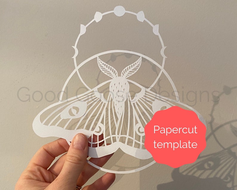 Lunar moth Papercutting template for personal use only | Etsy
