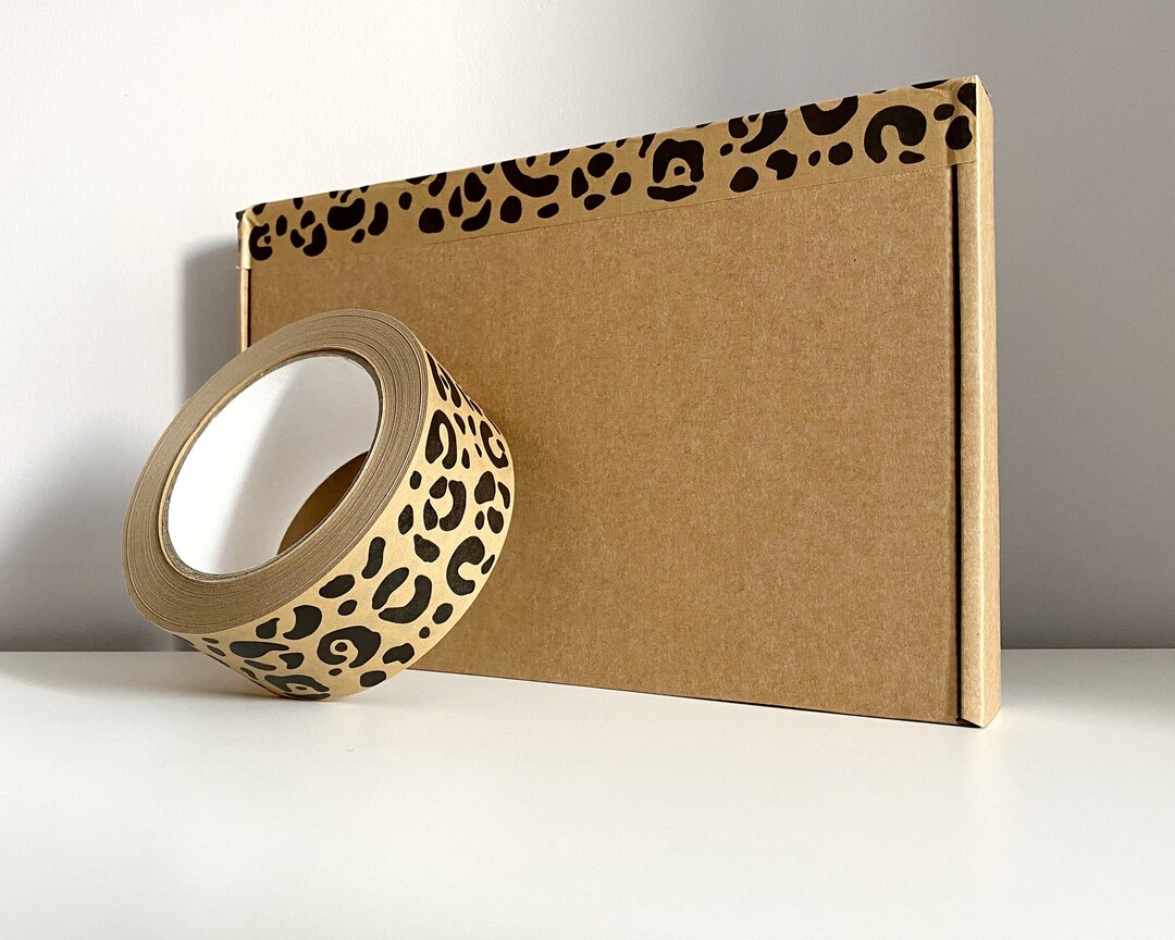 Leopard Print Paper Packing Tape, Eco Friendly Leopard Patterned Kraft ...