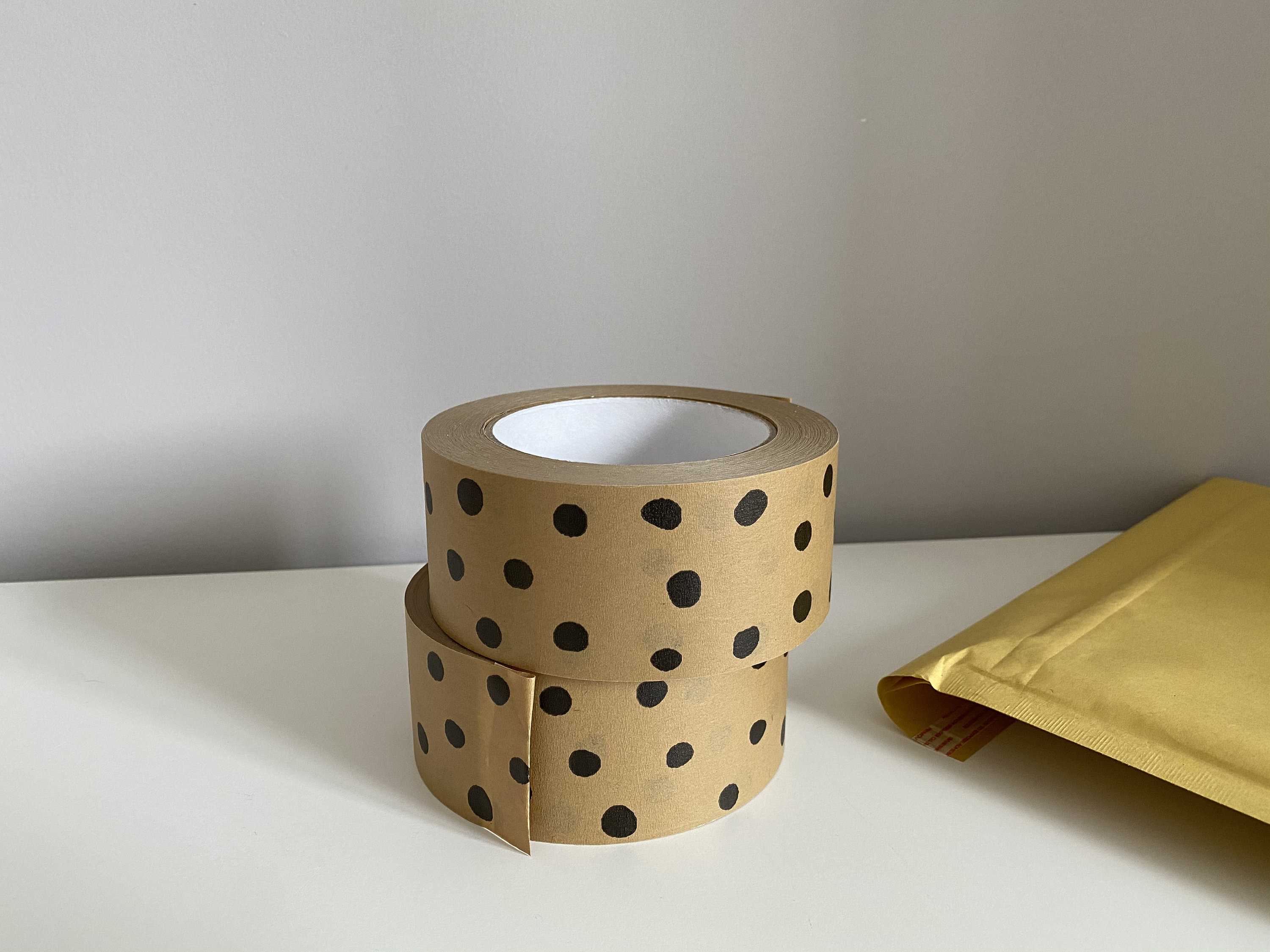 Patterned spotty paper packing tape eco friendly spotty Kraft | Etsy