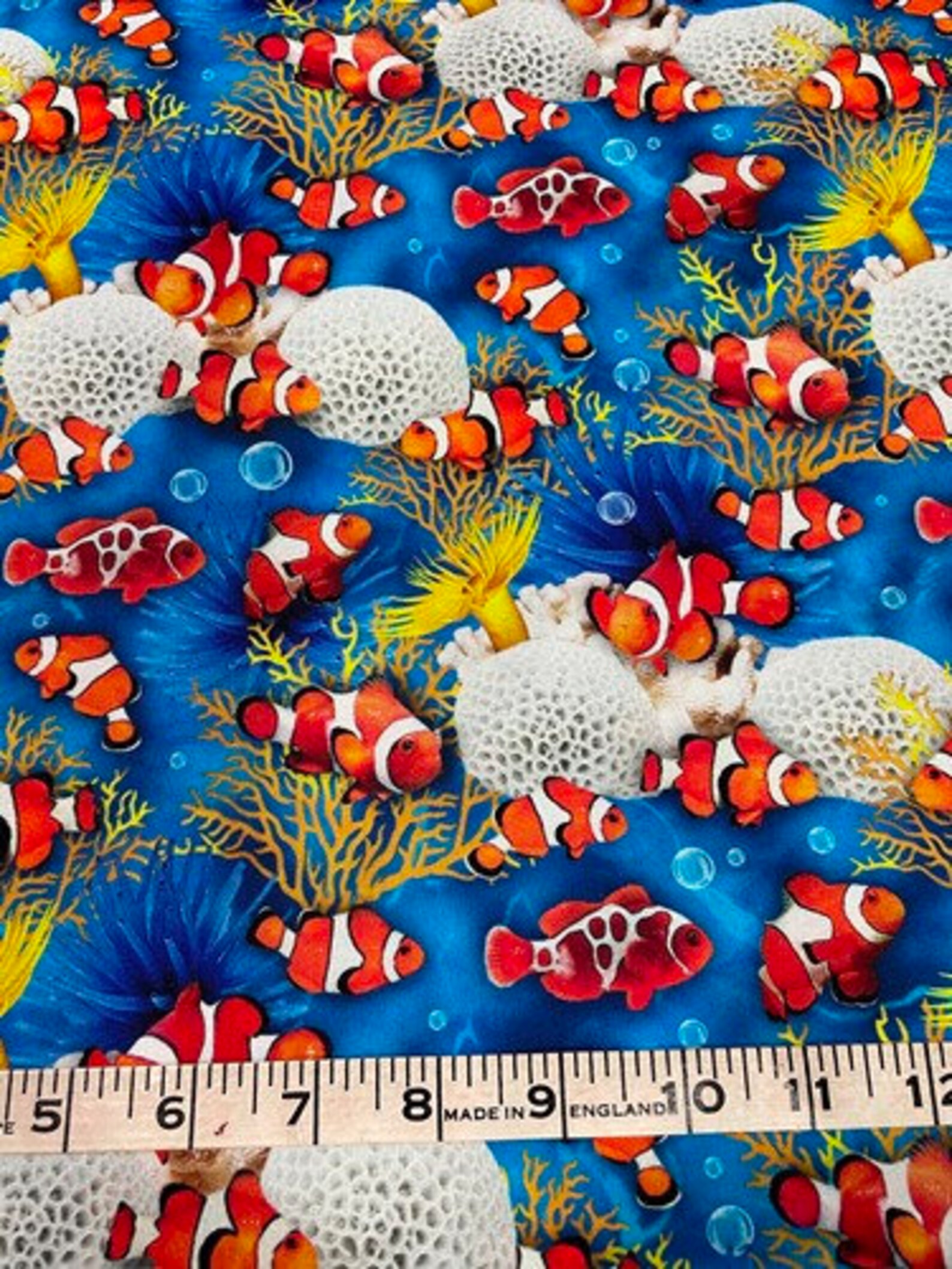 Ocean Story Cotton Fabric Clown Fish - Etsy