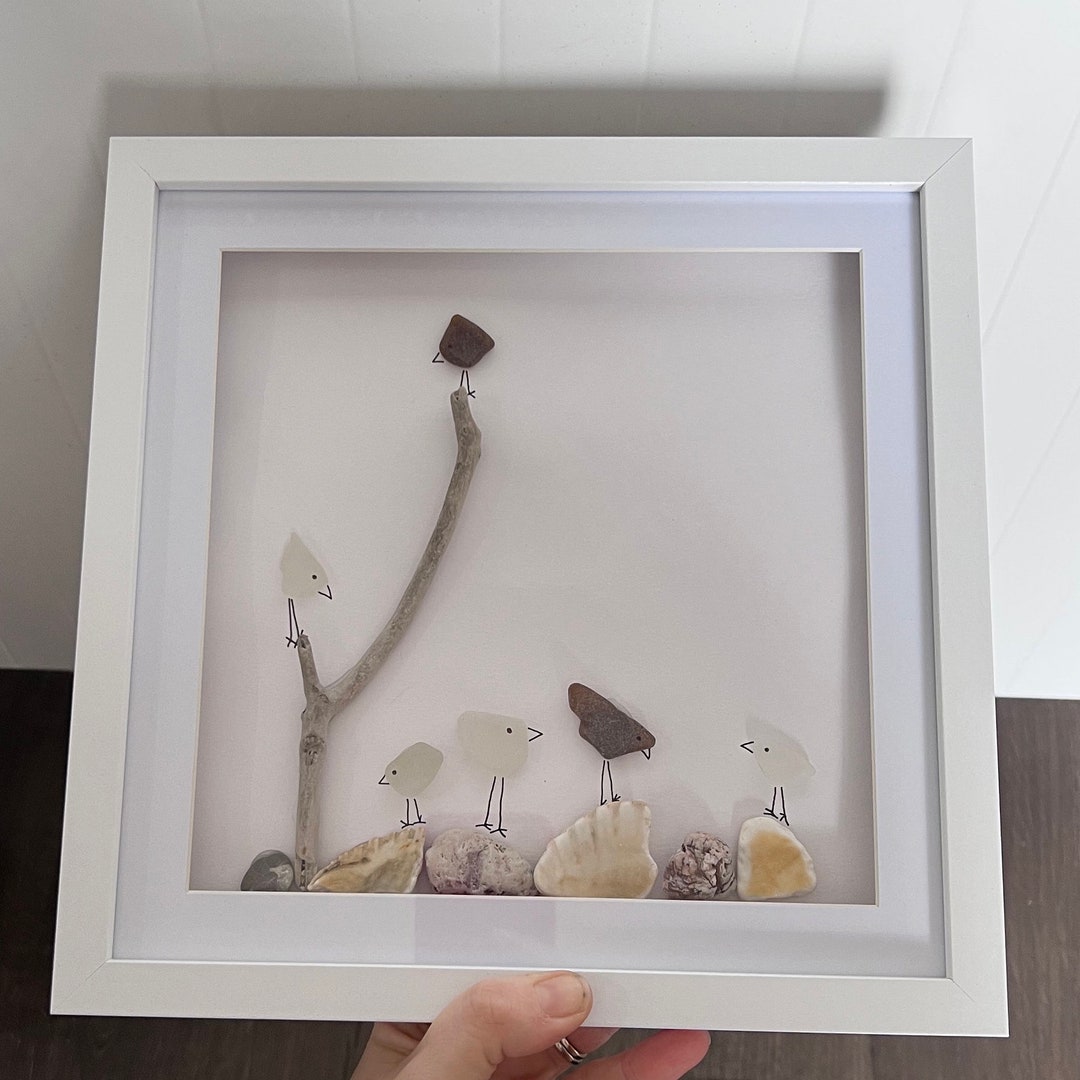 Cornish Shell Art, Sea Glass Art, Sea Pottery, Heart, Wedding, Handmade ...