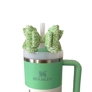 Green Straw Topper, Stanley Straw Topper, Bow for Stanley Jade ...