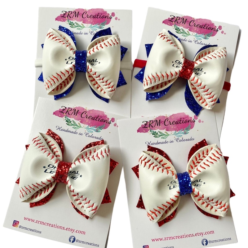 Baseball Hair Bow - Etsy