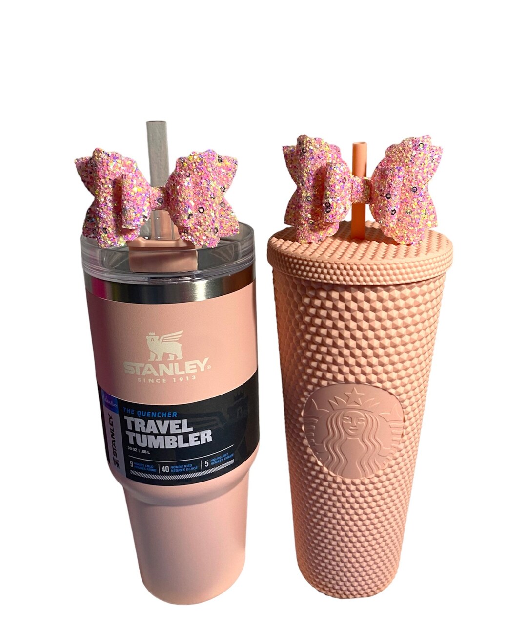 Pink Straw Topper, Bow Straw Topper Stanley, Bows for Tumblers, Stanley ...