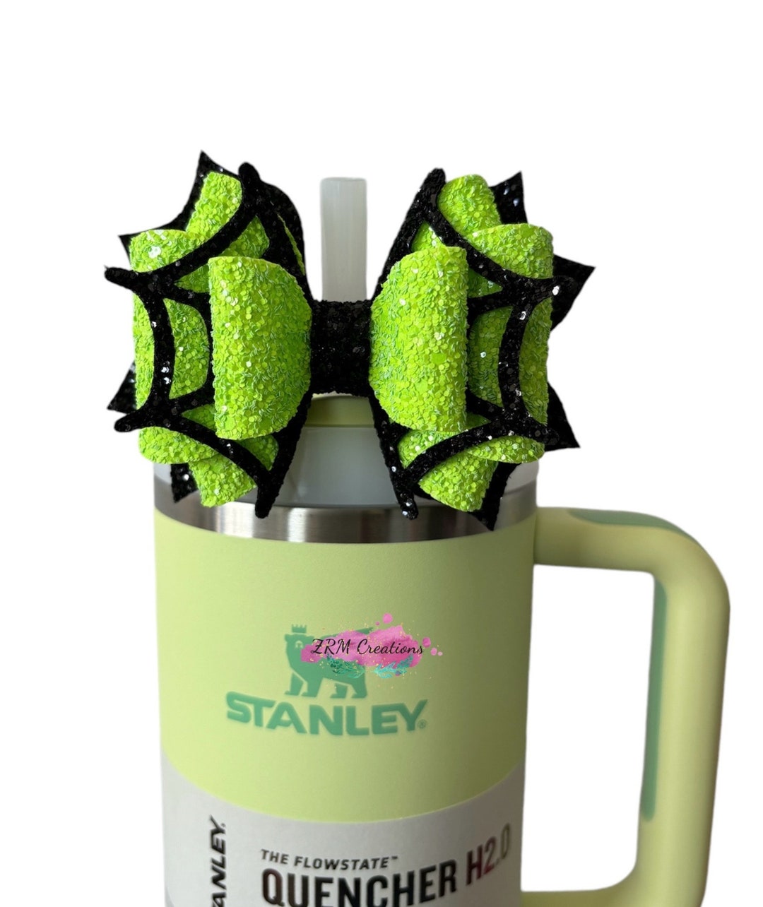 Stanley Glow Web Straw Topper, Halloween Bow Straw Topper, Stanley Bow ...