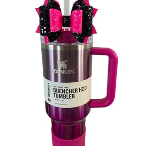 Neon Pink Straw Bow Topper, Stanley Straw Topper, Simple Modern Straw ...