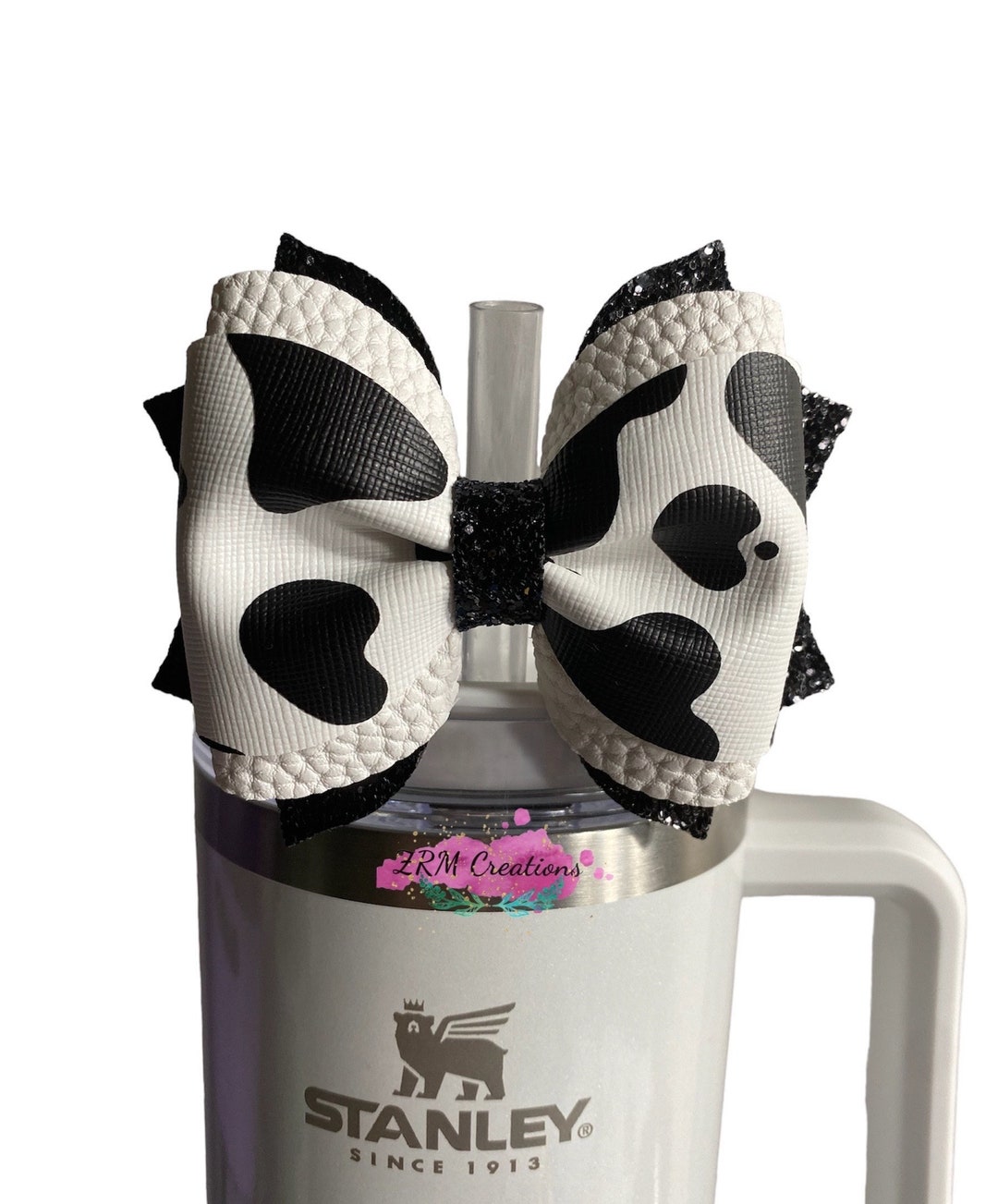 Cow Straw Bow Topper, Straw Topper for Stanley Cups, Starbucks Straw ...