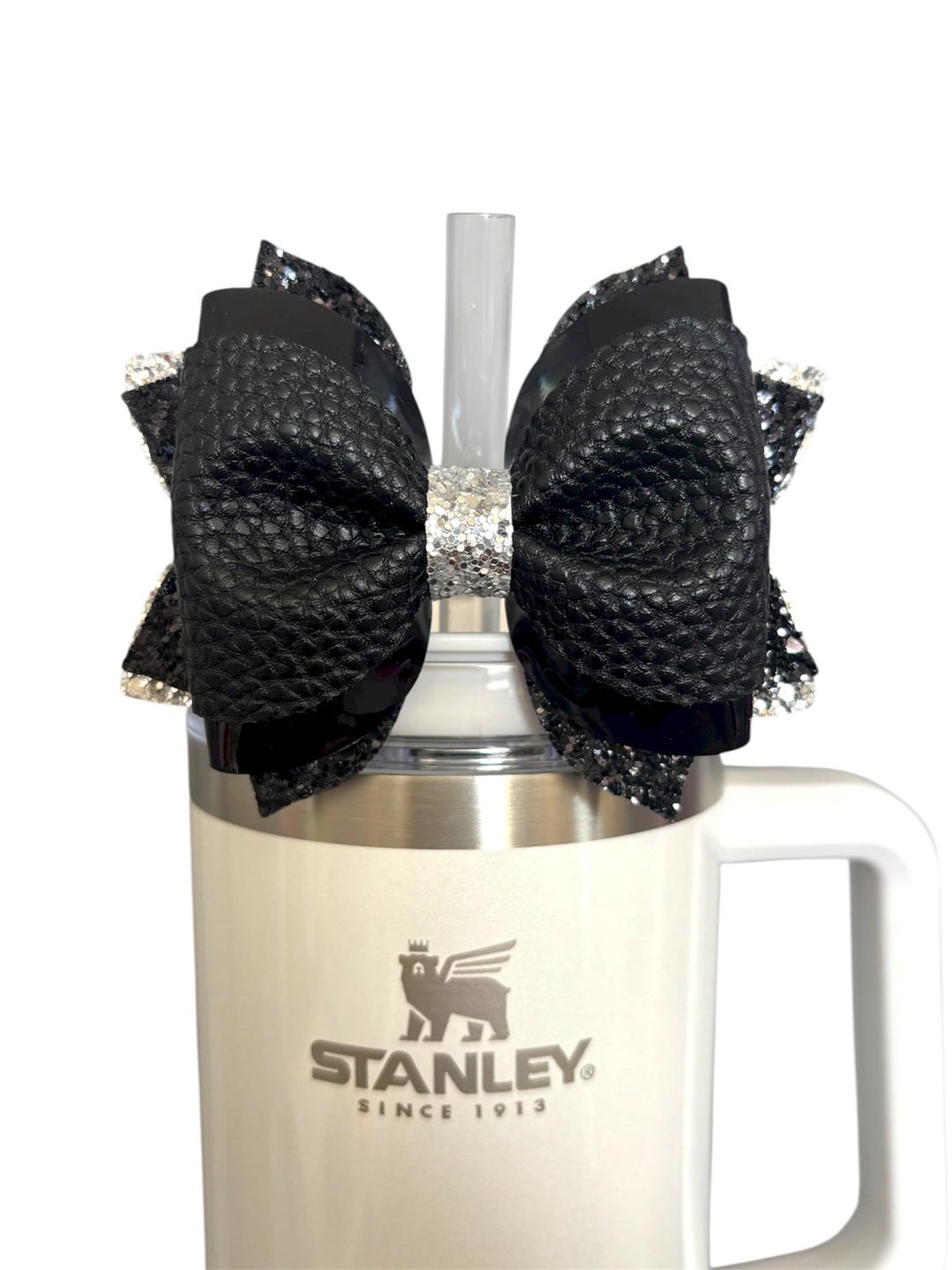 Stanley Deadly Damask Straw Bow Topper, Stanley Tumbler Black Bow ...