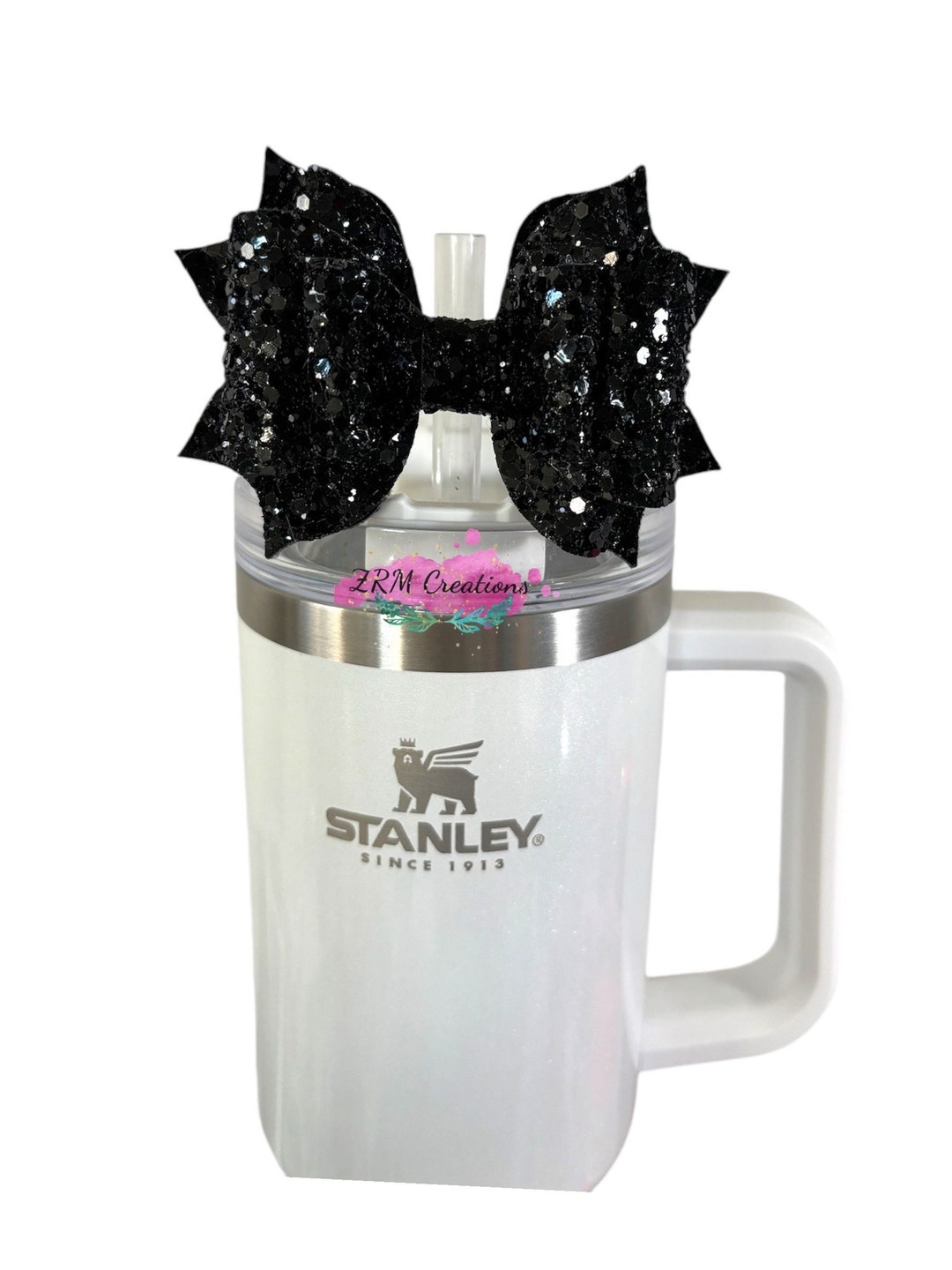 Stanley Black Midnight Glitz Straw Bow Topper, Stanley Cup Accessories ...