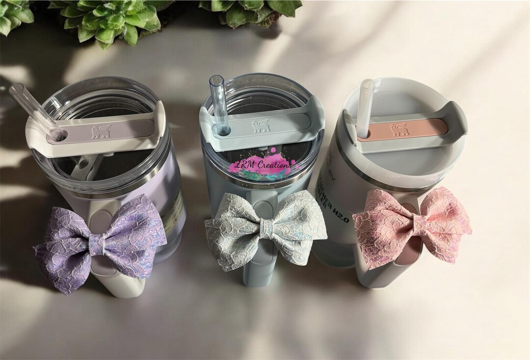 LSF Rosa Beaux Purple Pink Blue Gold Stanley Handle Bow Topper, Tumbler ...