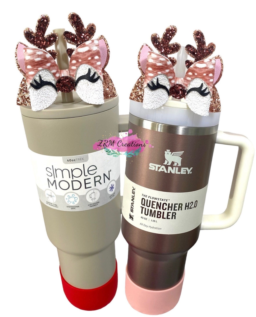 Stanley Christmas Deer Straw Topper, Stanley Cup Accessories, Starbucks ...